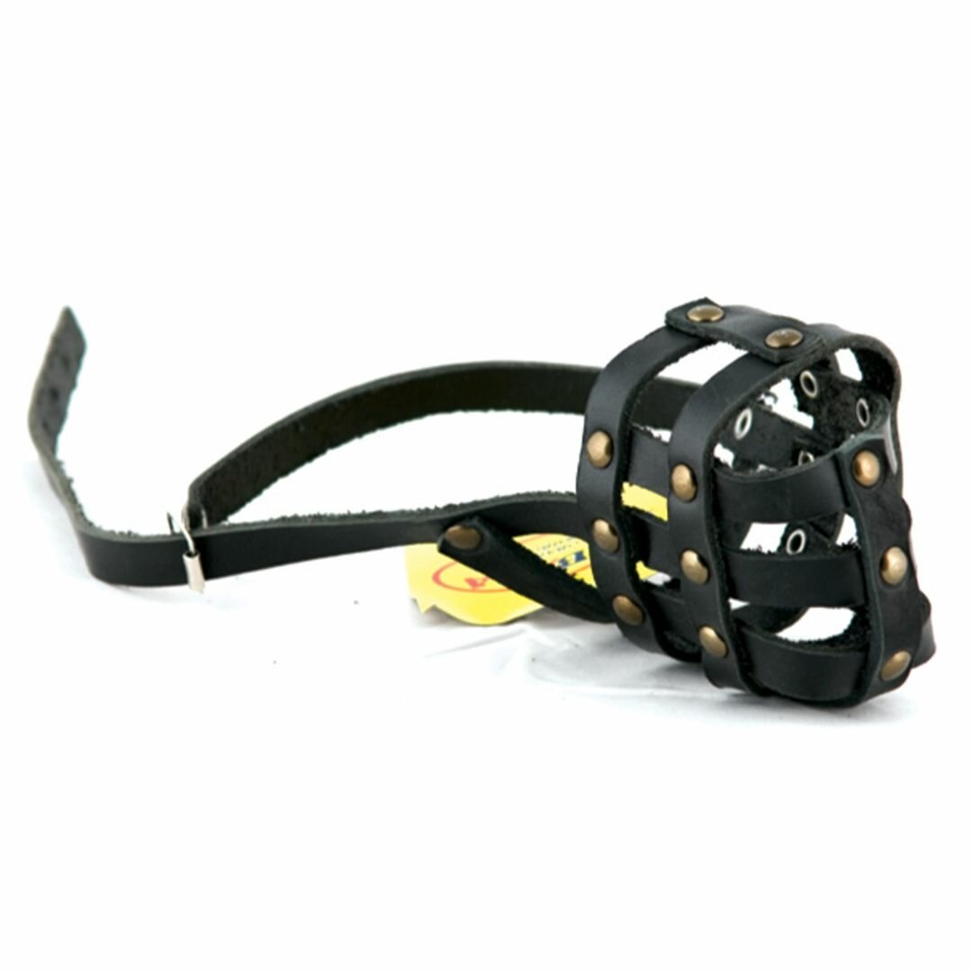 Вака Намордник кожаный для собак №1 объем 26см, длина 8см