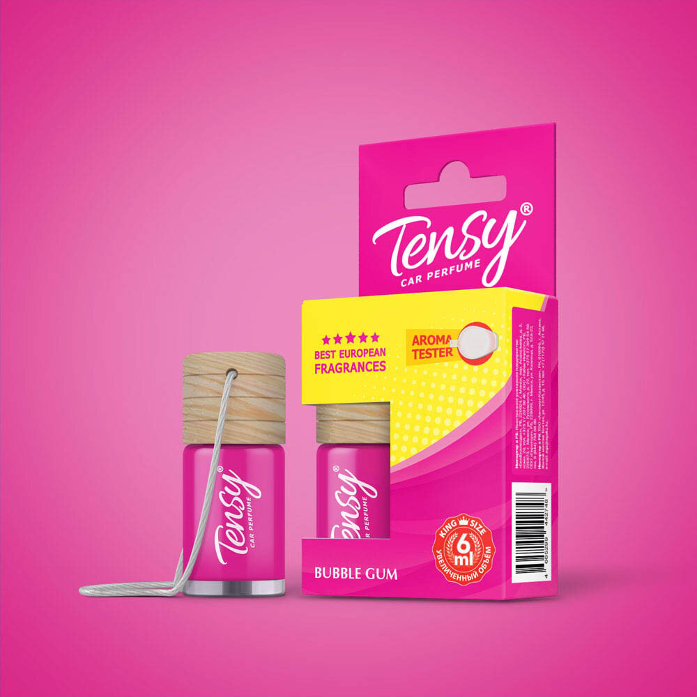 Ароматизатор подвесной бутылочка Бабл гам Tensy