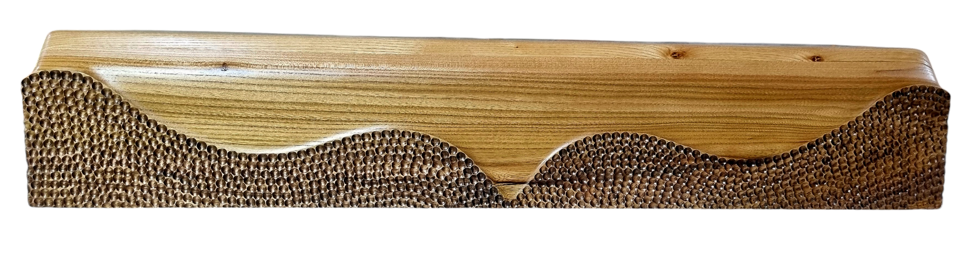 Консоль длина 40 см, подвесная, дизайнерская, ручная работа из массива дерева (карагач)