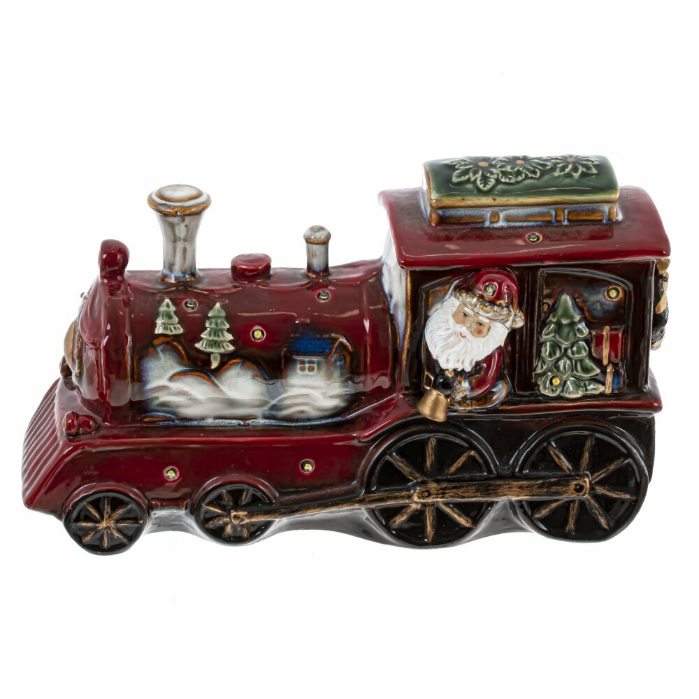 Фигурка c подсветкой Дед Мороз на поезде (AAx3, не прил), 27х10х15 см KSM-806323