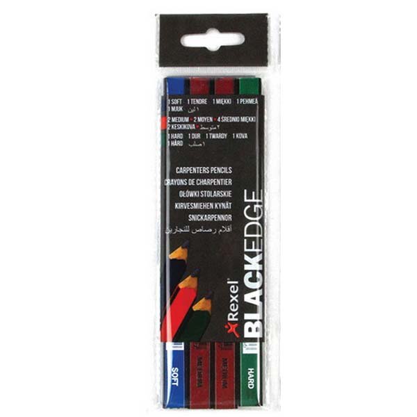 Плотницкий карандаш "Blackedge" 4шт. разной твердости