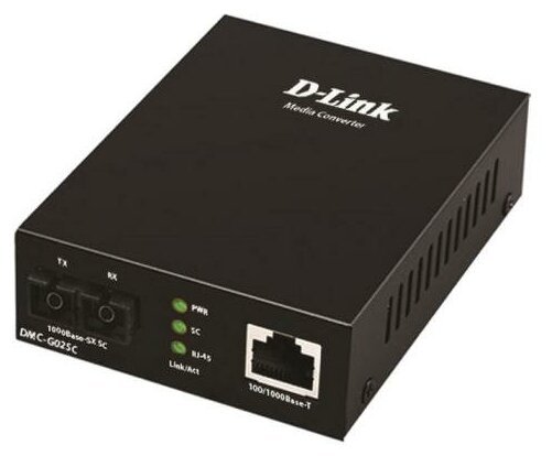Медиаконвертер D-Link DMC-G02SC/A1A с 1 портом 100/1000Base-T и 1 портом 1000Base-SX с разъемом SC д