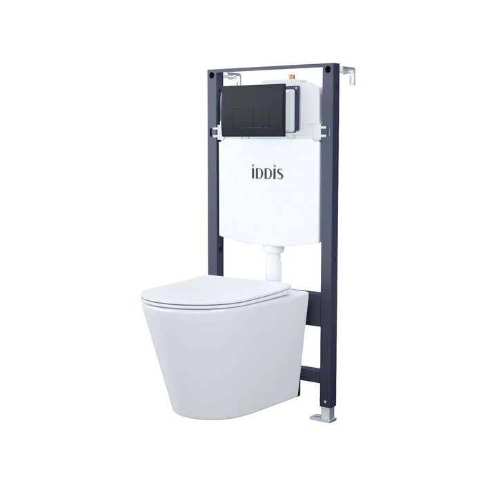 Комплект 3в1: подвесной унитаз, инсталляция и клавиша смыва IDDIS BASC020i73