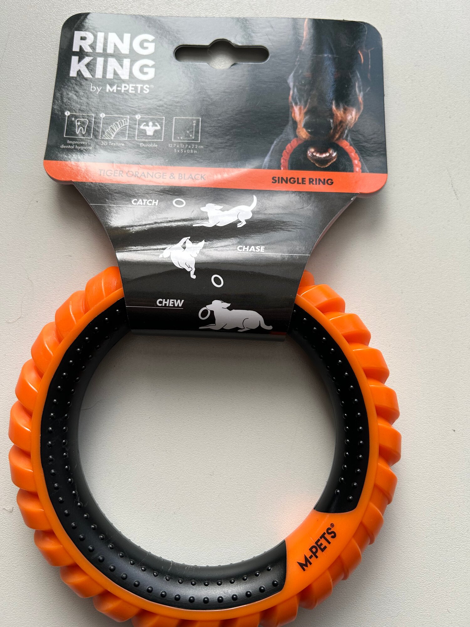 Игрушка д/собак кольцо RING KING одинарное черный/оранж MPets10660599