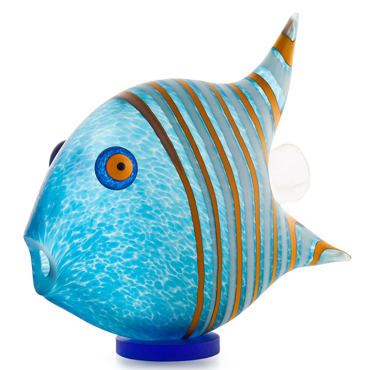 Статуэтка рыбки Angelfish Queen из хрустального стекла, ручная работа, св-голубая, Borowski
