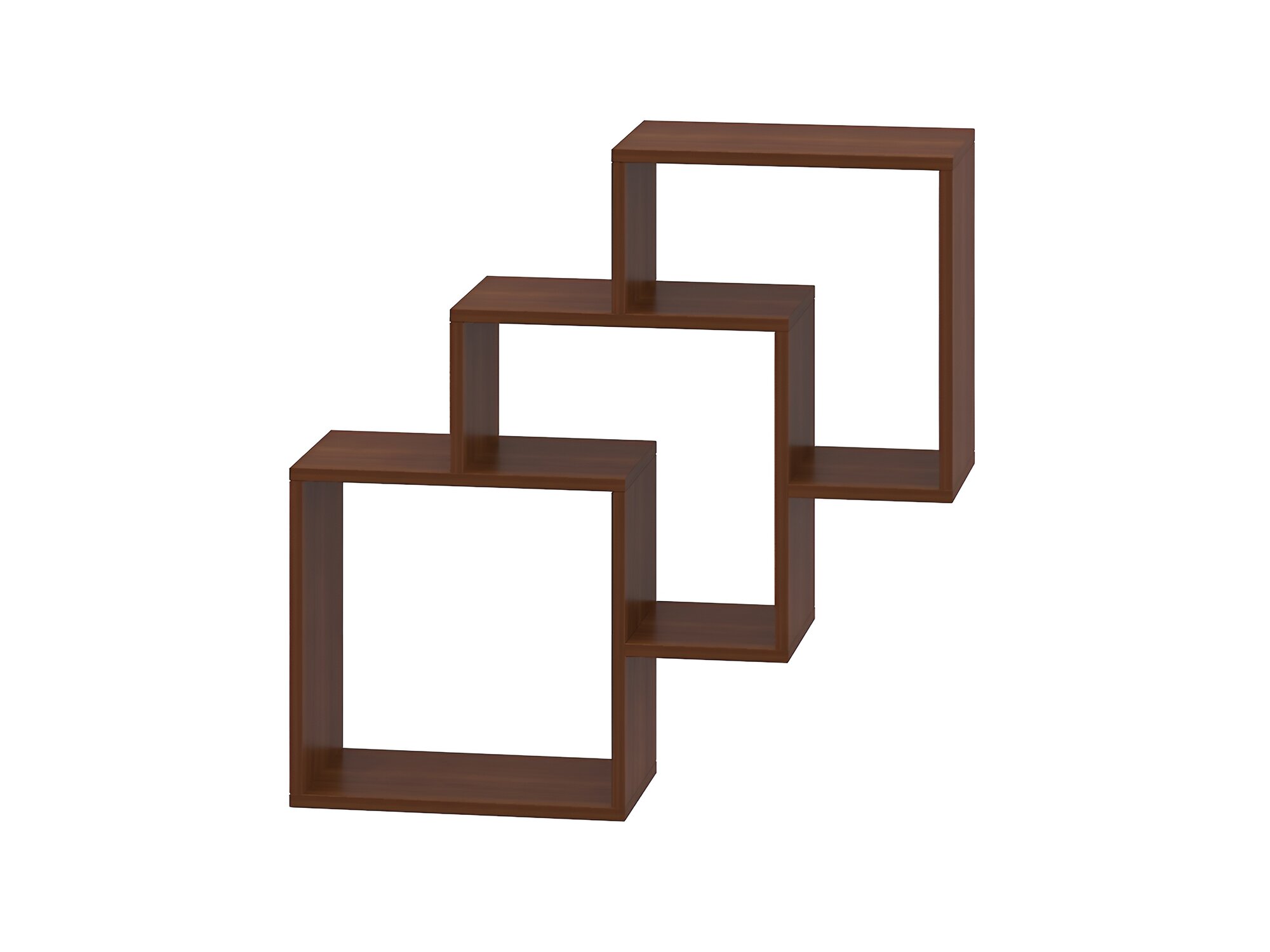 Полка книжная настенная навесная орех п-7 (ШхГхВ) 750х200х780