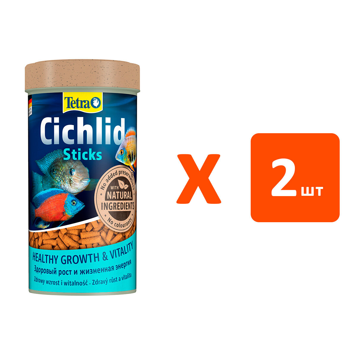 TETRA CICHLID STICKS корм палочки для всех видов цихлид (250 мл х 2 шт)
