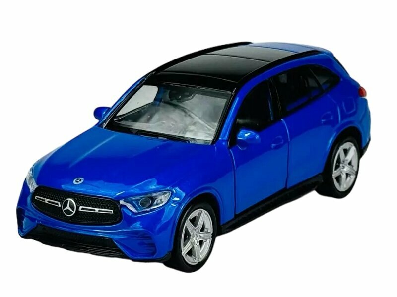 Welly. Коллекционная машинка "Mercedes-Benz GLC" (AMG Line) 43838W-BL, синяя, инерционная, масштаб 1:38