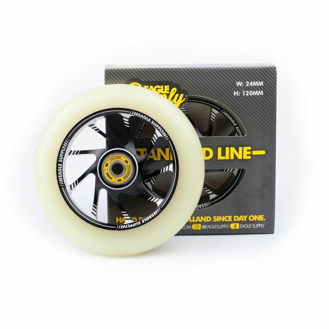 Колесо для трюкового самоката (1 штука) Eagle Supply Standard Line Team Black 120mm GITD Yellow