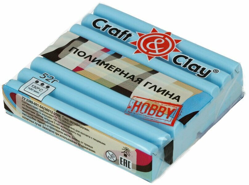 Полимерная глина "Craft&Clay" CCH 52 г, цвет 1049 небесный 2 штуки