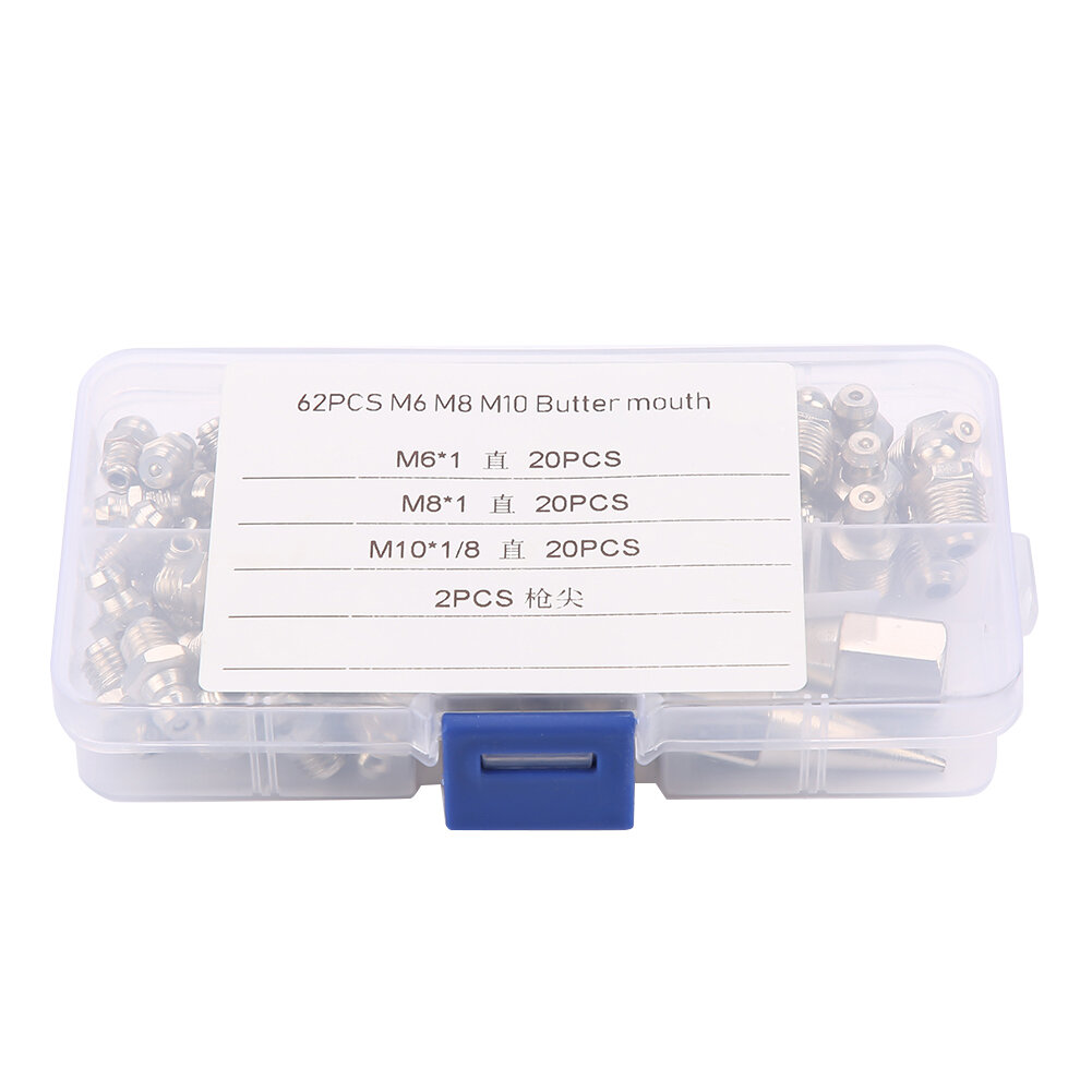 Комплект металлических сменных смазочных ниппелей для механической смазки.