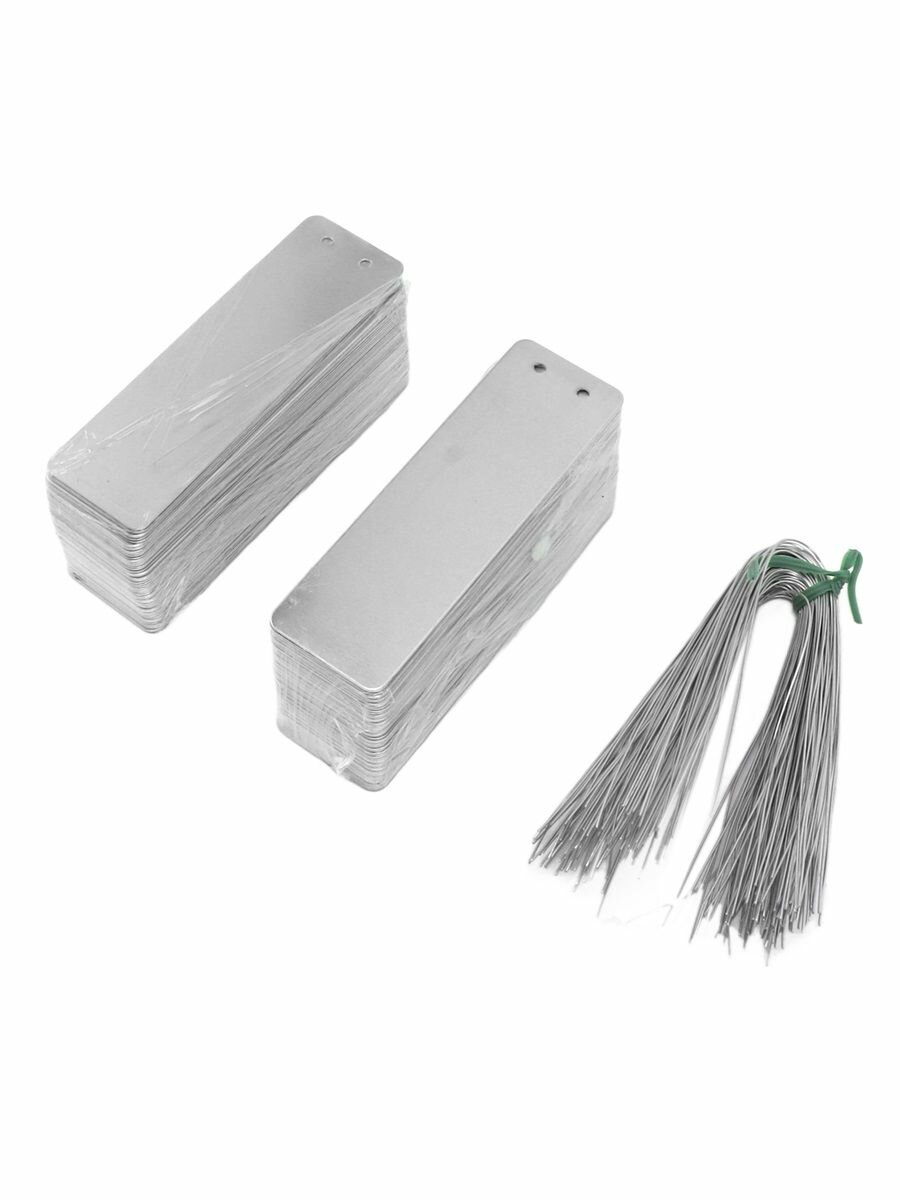 100 шт. двусторонние металлические этикетки для наружного садоводства, алюминиевые бирки для растений, высокая прочность, идентификационные бирки с надписью на дереве, 4 x 2 дюйма