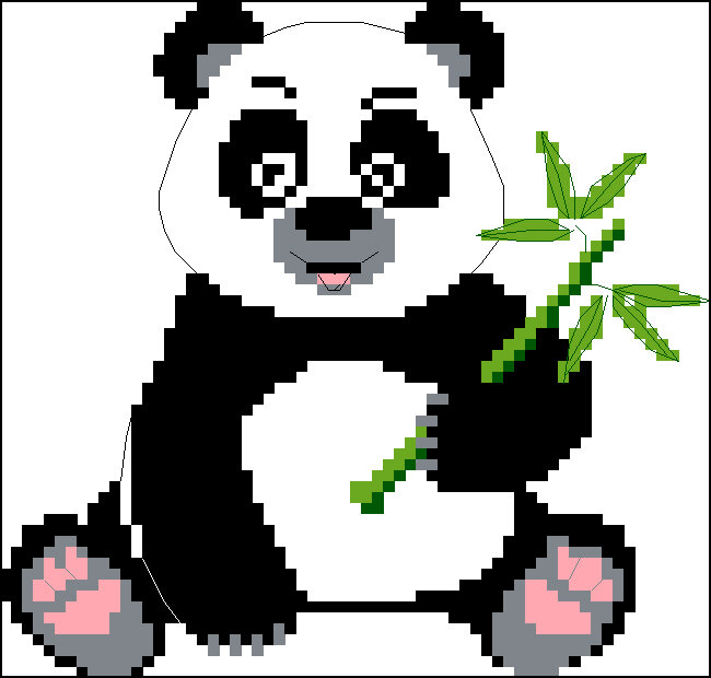 Набор для вышивки для начинающих № 114 "Панда", рисунок на канве AIDA, 18x20 см, мулине