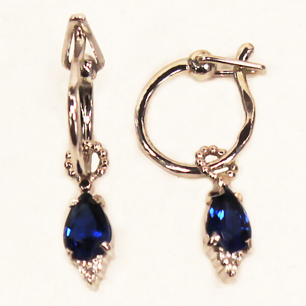 Серьги, серебро, 925 проба, родирование, кристалл, фианит