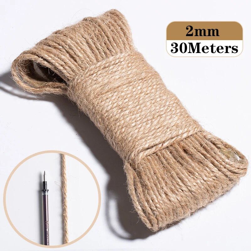 Джутовый шнур HYwzJQ 1/2/3/5/6/10 мм Jute Rope 2mm 30M