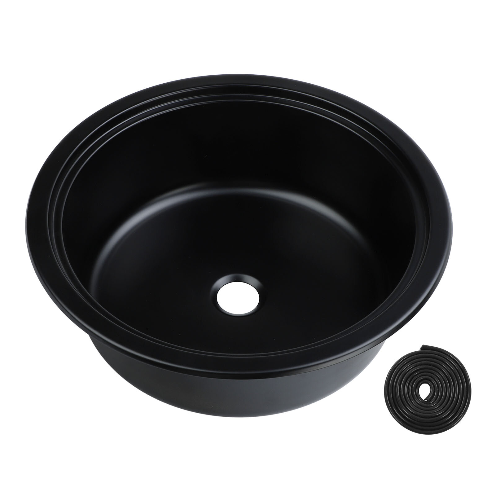 Круглая раковина 11.81x4.72 дюйма, нержавеющая сталь 304, коррозионностойкая, рукомойник для ванной, для лодки, каравана, RV