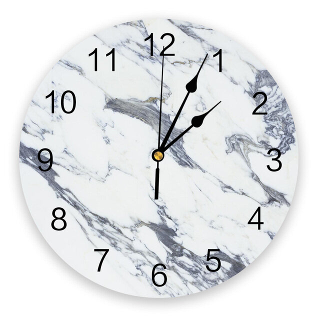 Настенные часы с абстрактной мраморной текстурой бесшумные круглые 25 см