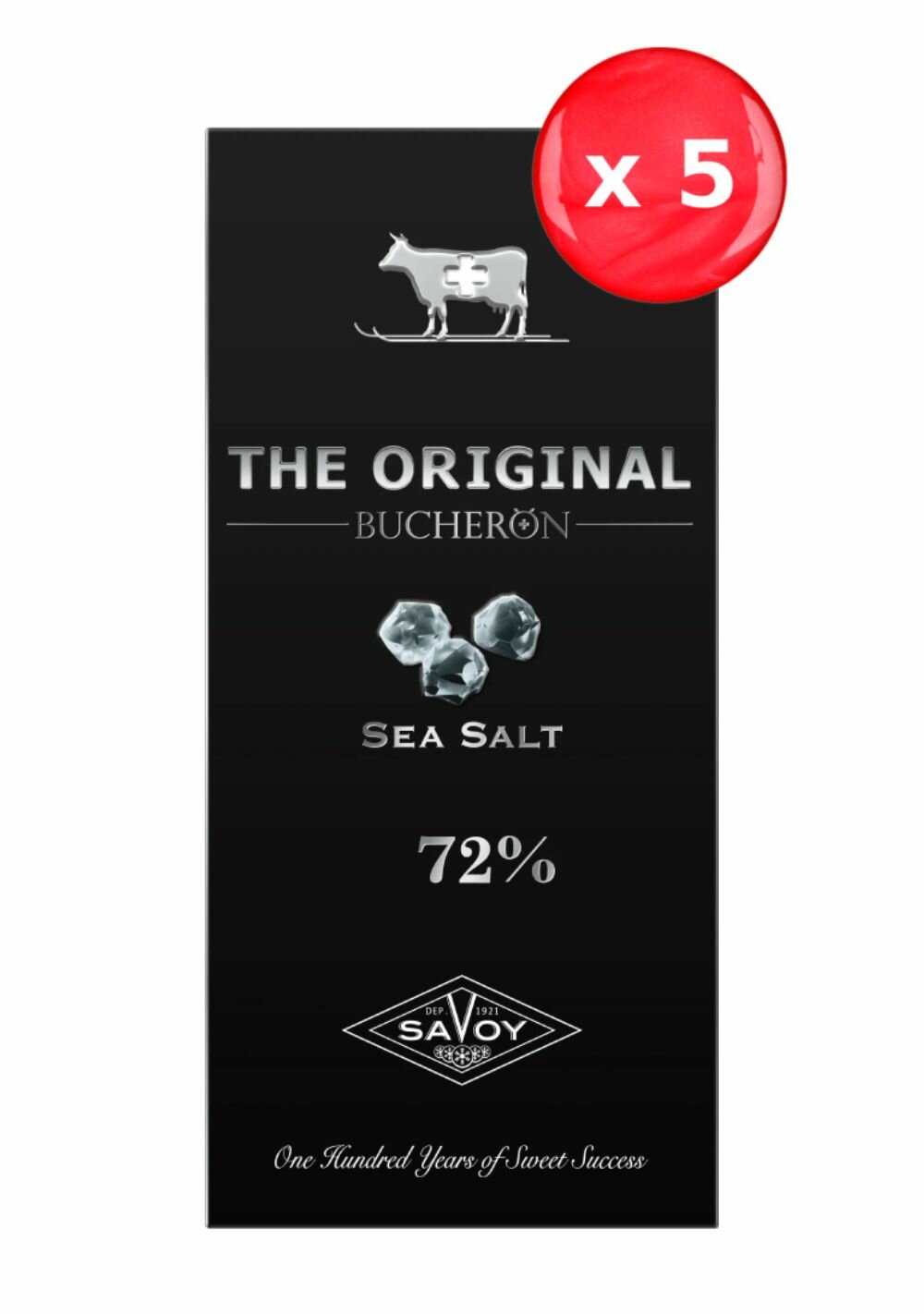 Шоколад бушерон Original горький с морской солью, 90 г х 5 шт