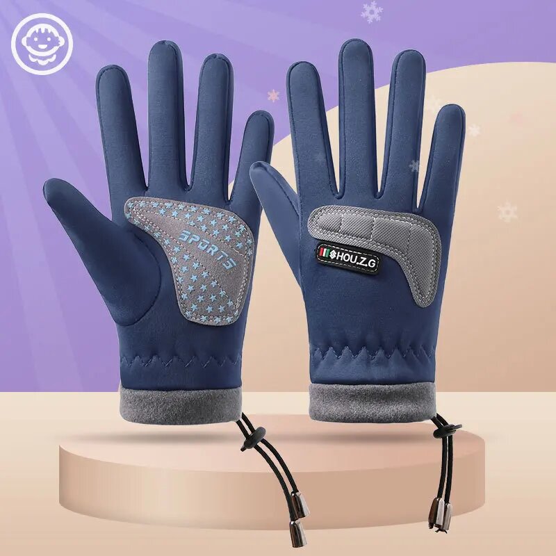 Детские непромокаемые перчатки для рыбалки Синий, L, Blue