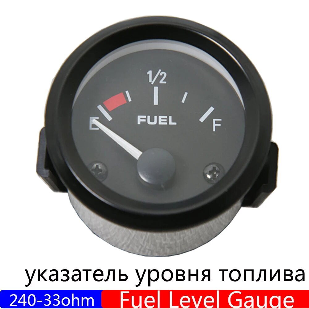 Универсальный автомобильный 2 "52 мм указатель уровня топлива 240-33 Ом, индикатор уровня масляного бака, белый светодиодный указатель уровня топлива для бензина, автомобиля, 12 В, gauge