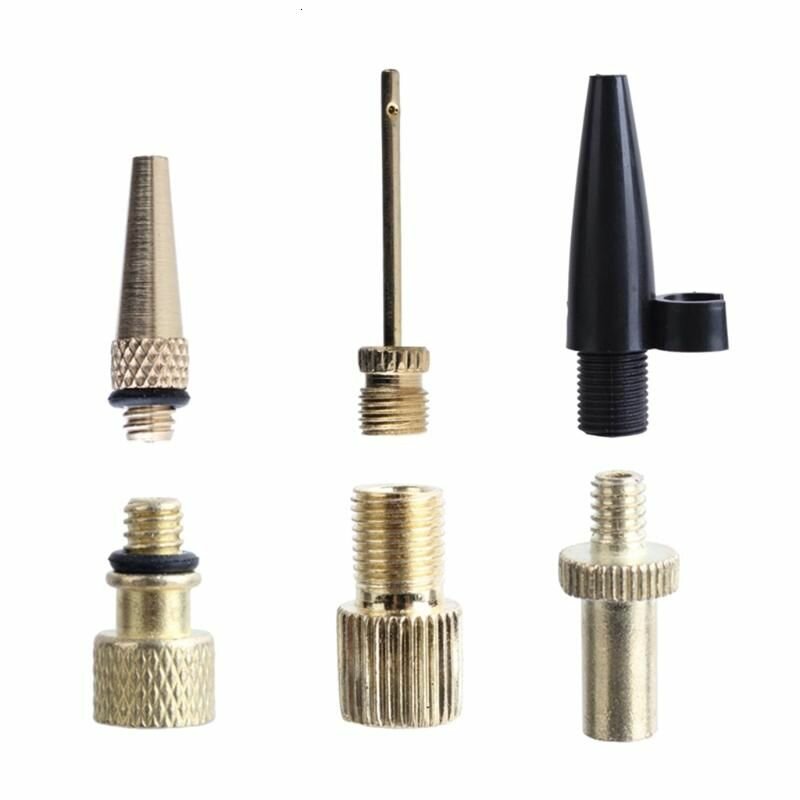 6 премиальных латунных адаптеров Presta и Schrader для велосипедных насосов