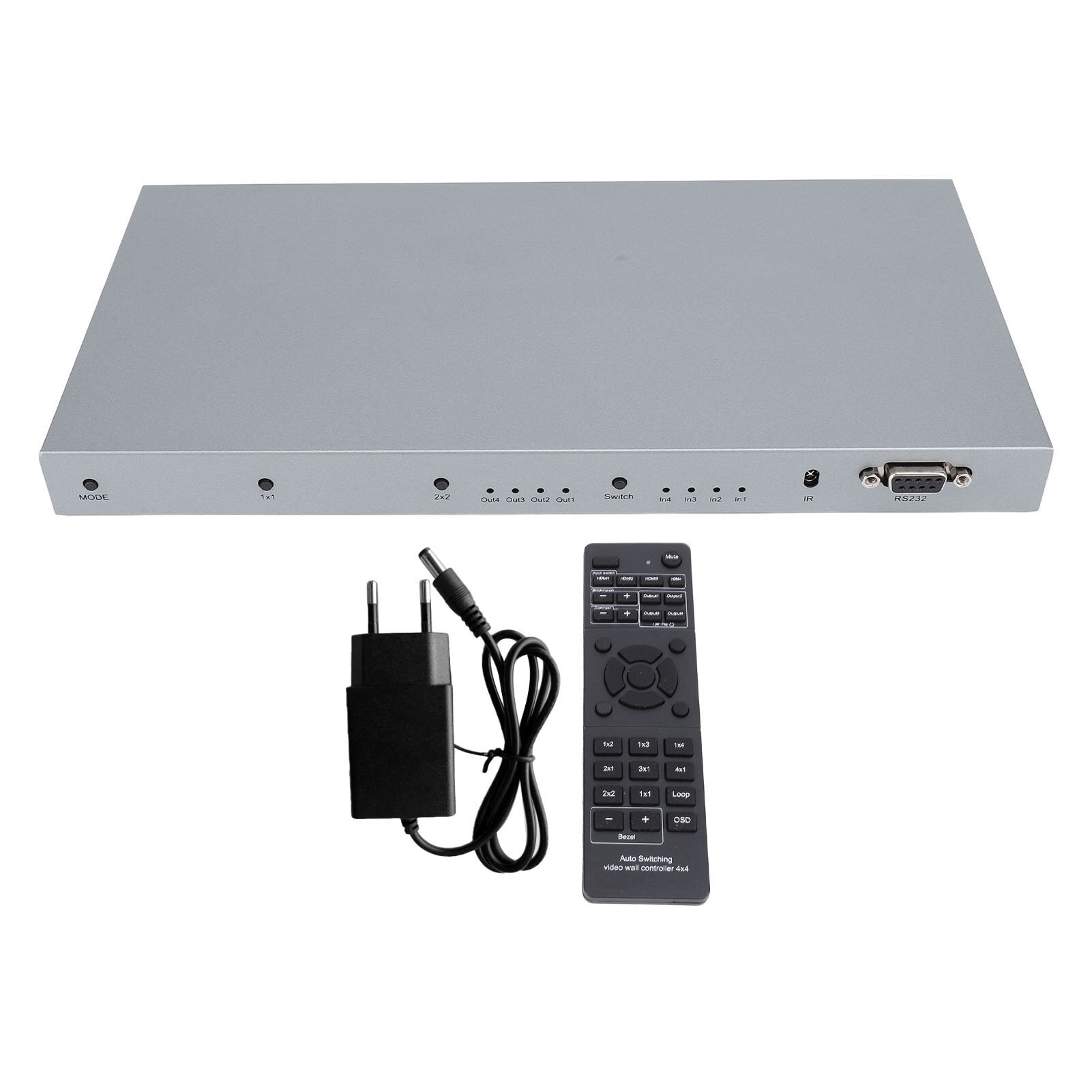 4x4 4K Auto Video Wall Controller Player 4k 30hz HD Multimedia Interface 1.4 HDCP1.4 1 HD Multimedia Interface Input 16 Outputs 13 Display Modes EU Plug