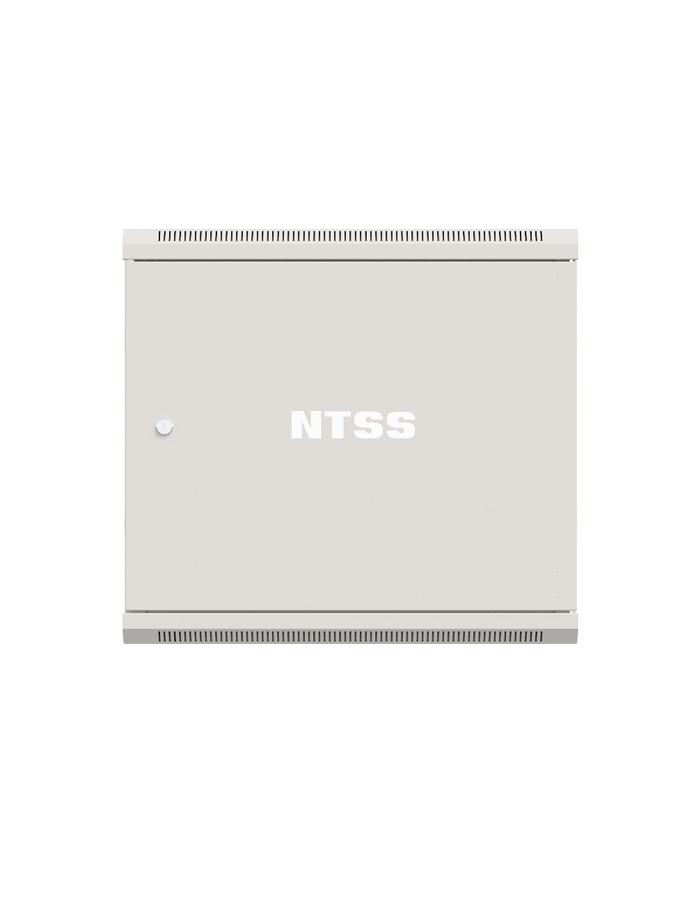Шкаф настенный NTSS W 9U 600х600х500мм, 2 профиля 19", дверь сплошная металл, серый RAL 7035 (NTSS-W9U6060FD)
