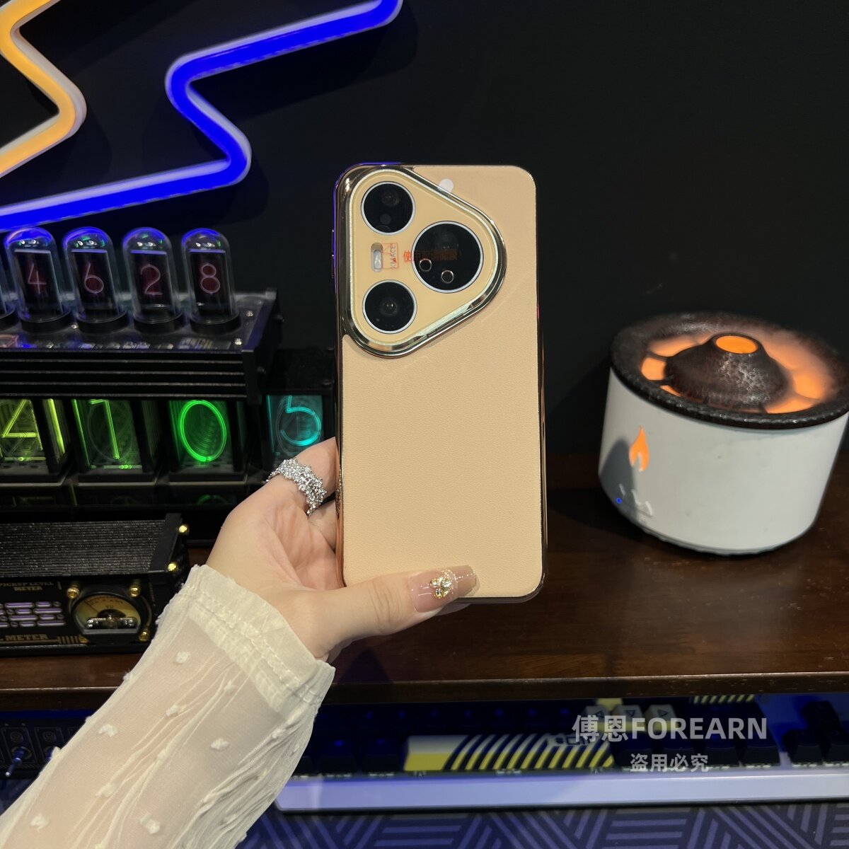 Защитный чехол Huawei Pura 80 Pro с лезвием для объектива, узкий дизайн, серо-белый цвет, премиальное качество