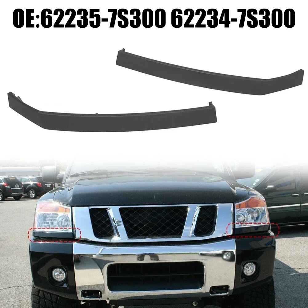Молдинг фар автомобиля, нижняя пара наполнителей для Nissan Armada 05-07 62235-7S300, декоративные полоски для фар автомобиля, автозапчасти
