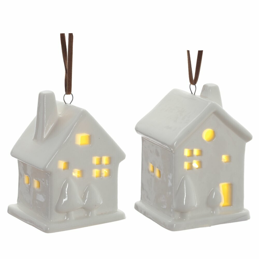 Фигурка декоративная подвесная "Домик" с подсветкой (2хLR44), L5 W4 H8 см, 2в.