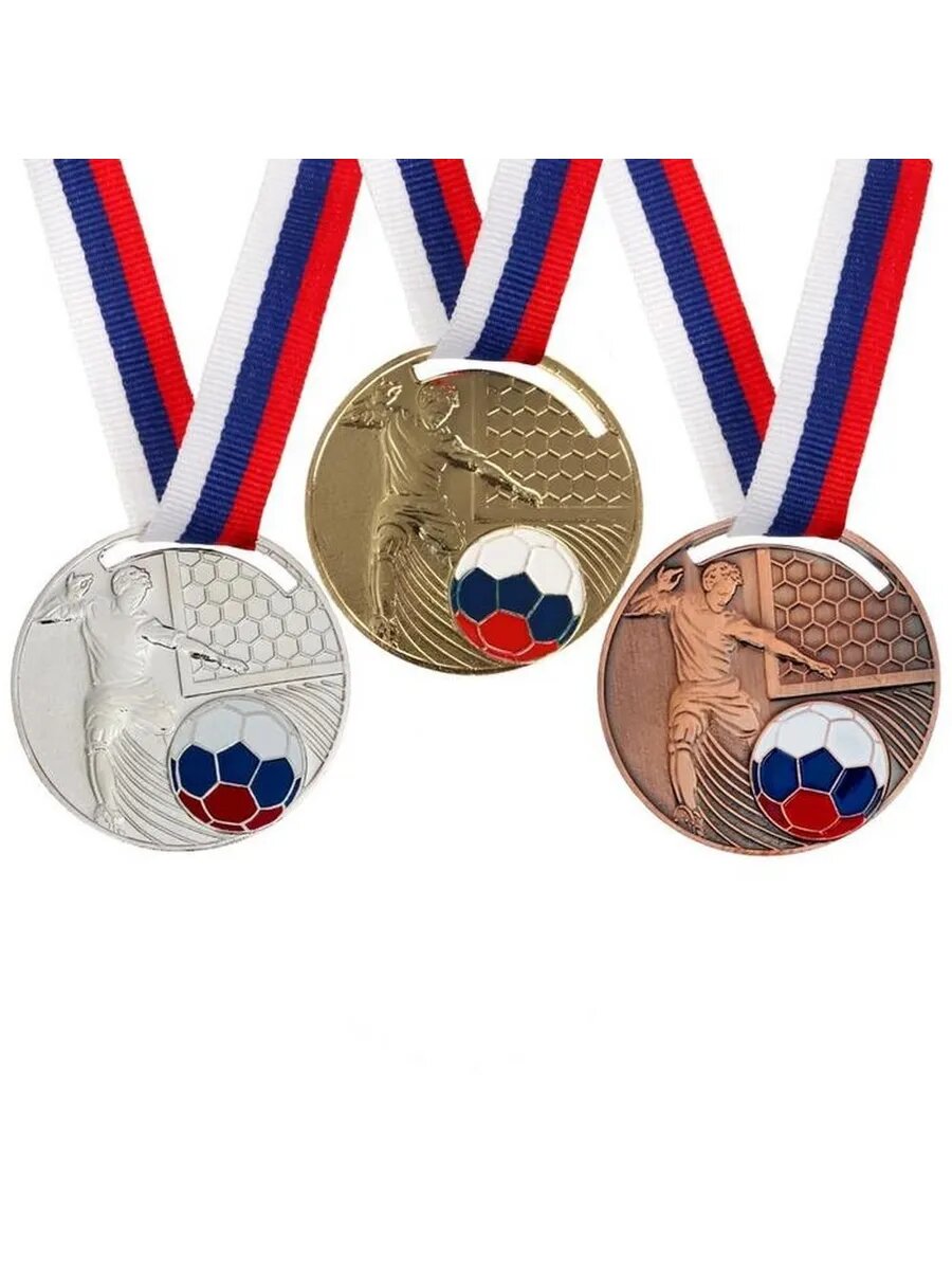 Медаль спортивная бронзовая 5 см с лентой