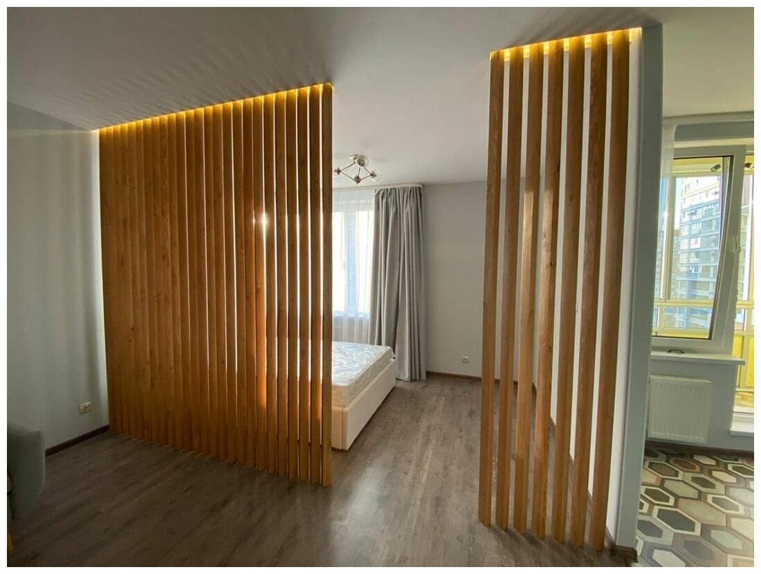 Перегородка 40х60мм с подсветкой из Сосны. Стоимость указана за 1 брус.