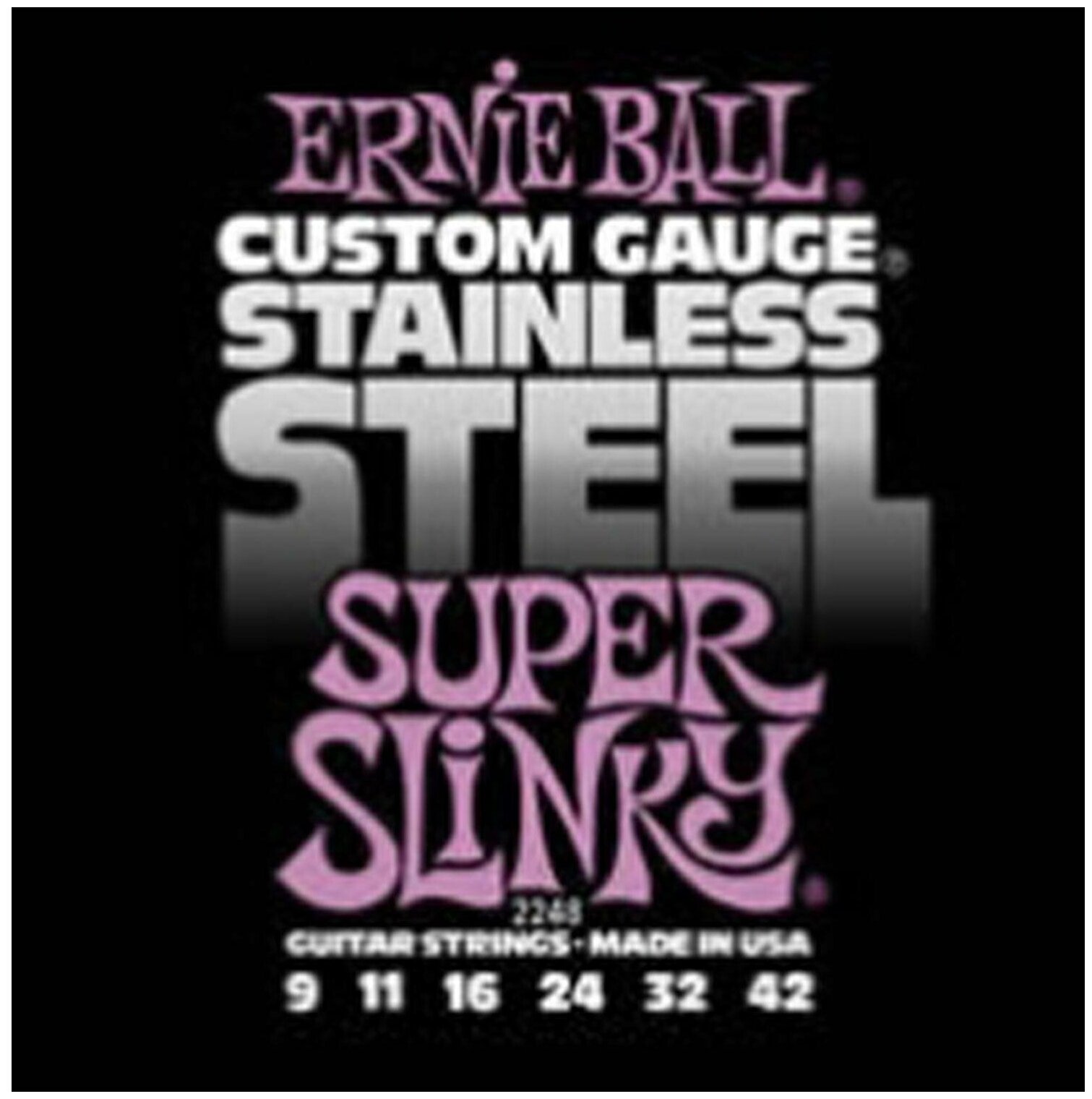 Струны для электрогитары Ernie Ball 2248 Super Slinky Stainless Steel 9-42