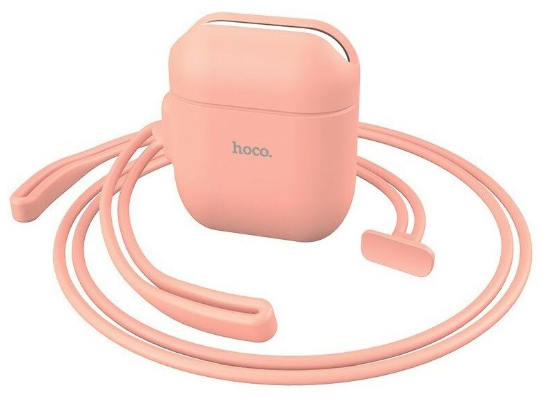 Чехол силиконовый для Airpods 1/Airpods 2, WB12, HOCO, розовый