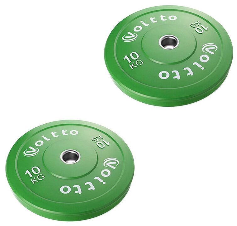 Набор цветных бамперных дисков Voitto V-403 10 кг (2 шт) - d51