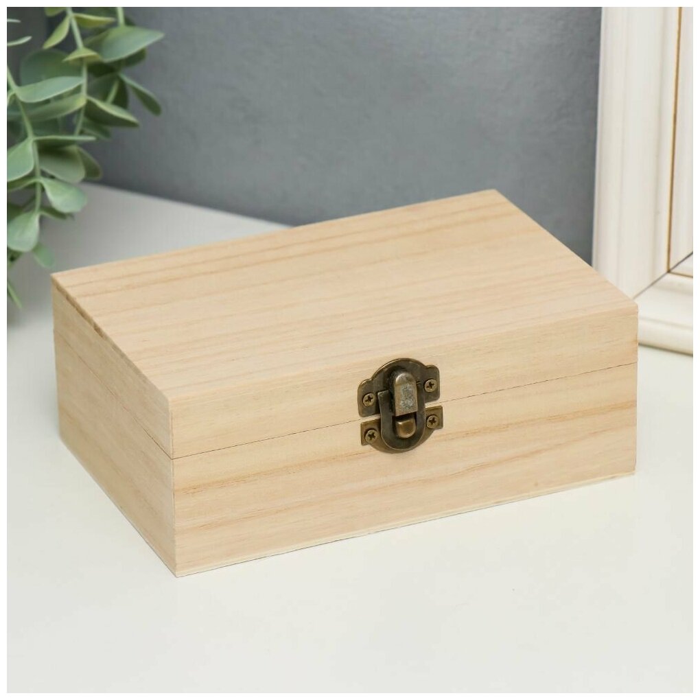 Шкатулка из дерева, прямоугольная, 15х10х6 см
