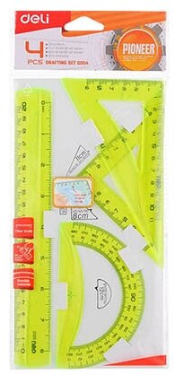 Deli Набор линейек Pioneer для черчениялинейка с треугольниками, 2 шт, EG00402