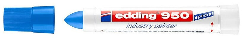 Маркер для промышленной графики Edding 950/003, 10мм, синий (комплект 3 штуки)