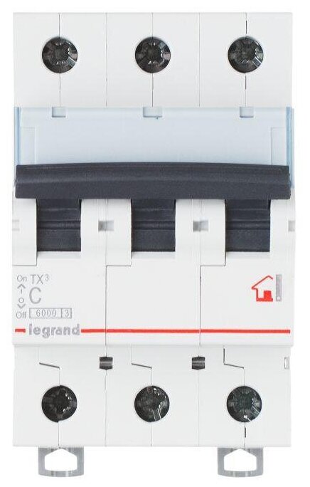 Выключатель автоматический модульный 3п C 6А 6кА TX3 6000 3мод. 400В Leg, LEGRAND 404053 (1 шт.)