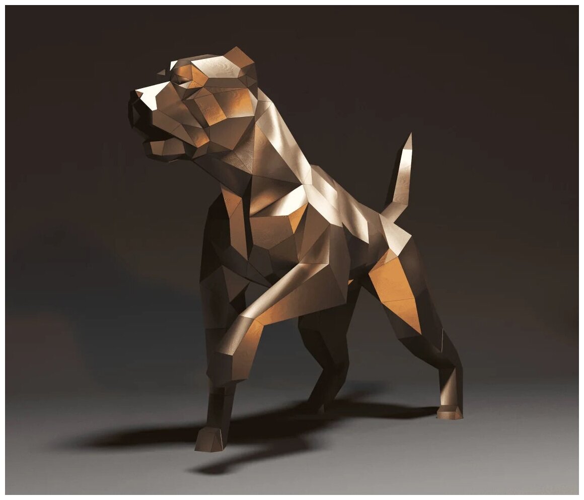 Полигональная фигура собака Боксер