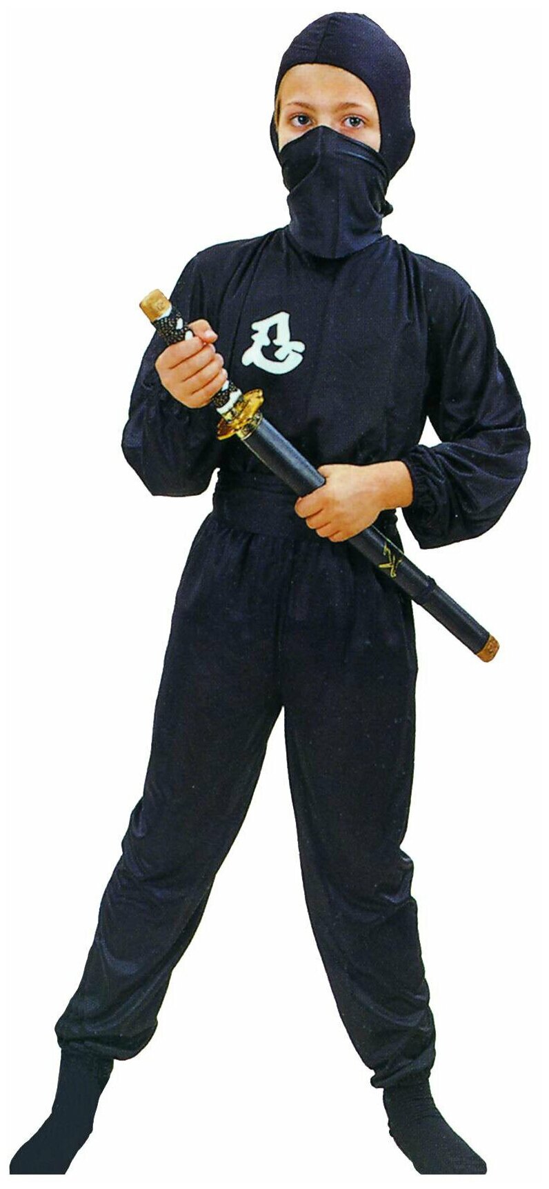 Костюм ниндзя, карнавальный, размер S, (черный)