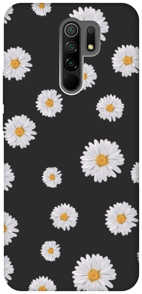 Матовый чехол Camomiles для Xiaomi Redmi 9 / Сяоми Редми 9 с 3D эффектом черный