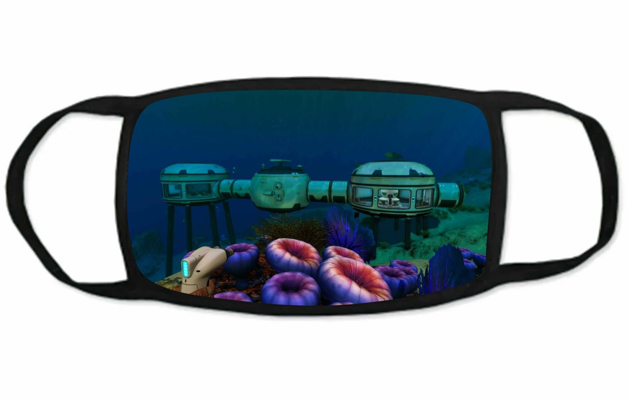 Стильная многоразовая маска Mewni-Shop размер 18*10 Subnautica, Сабнатика - 0009