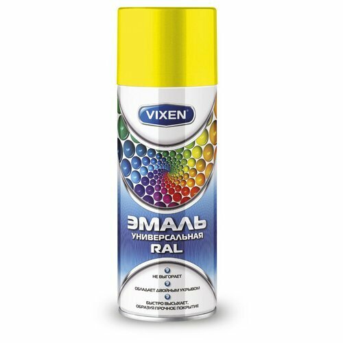 Краска спрей VX-11018 Универсальная желтая, 520мл, RAL 1018 VIXEN VX11018