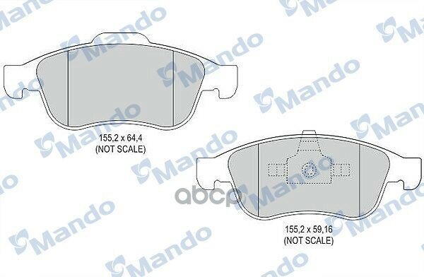 Колодки тормозные передние (без датчика) (RENAULT DUSTER с ABS, FLUENCE, MEGANE III) (TRW GDB1789) MBF015255 Mando арт. MBF01.