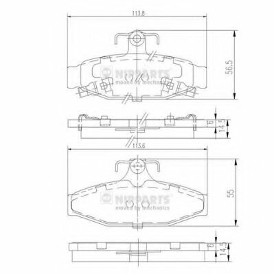 Колодки тормозные SSANGYONG KORANDO 96-/MUSSO 95- задние NIPPARTS J3610400