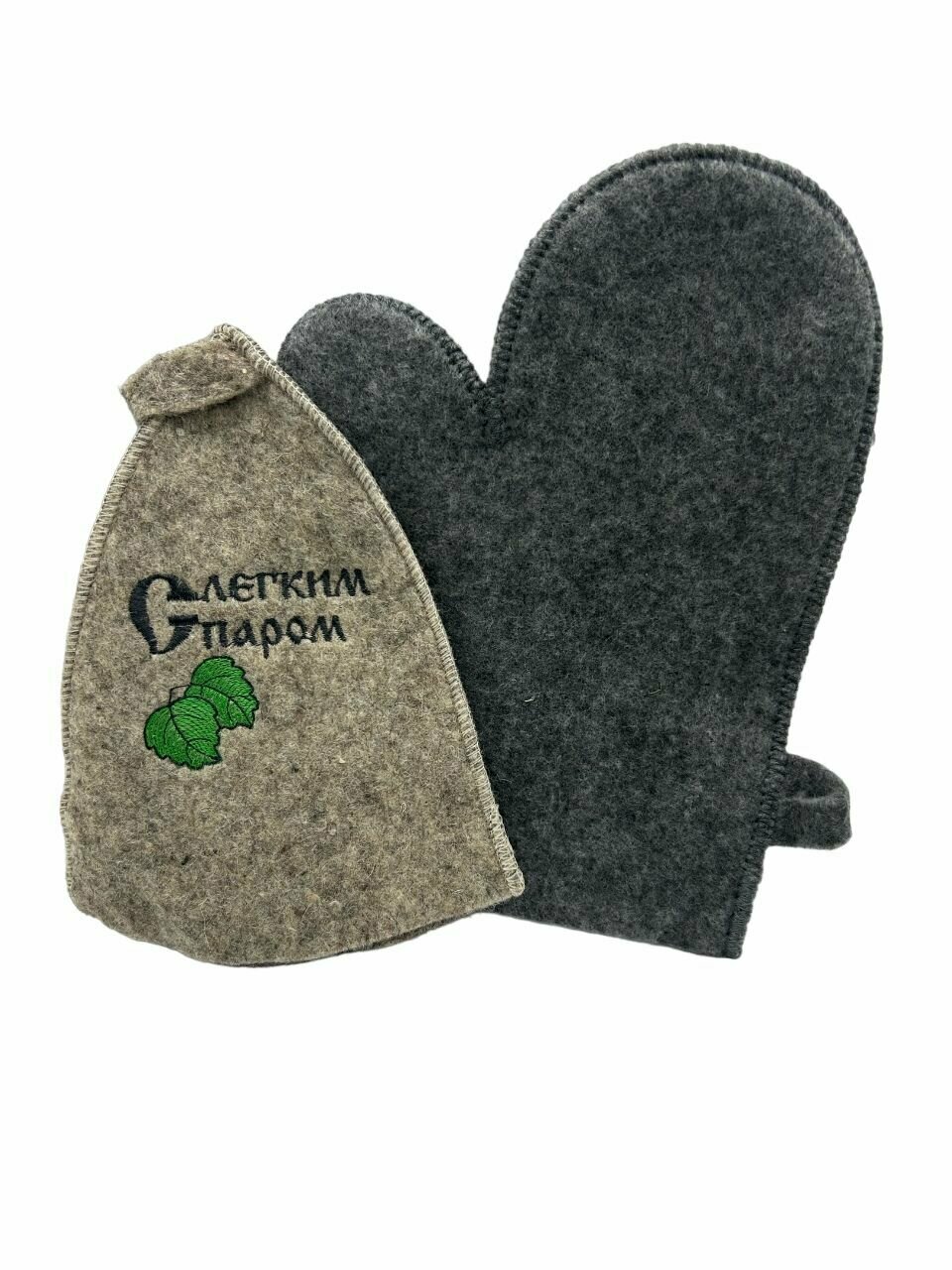 Набор для сауны и бани шапка и варежка