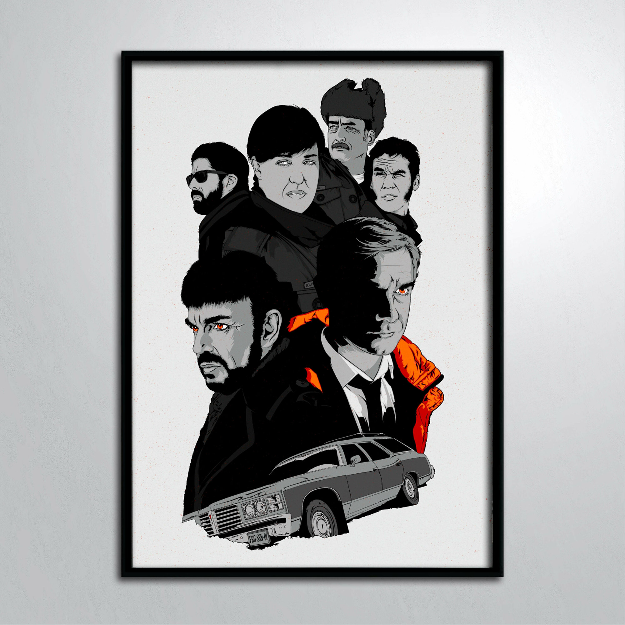 Постер без рамы/Сериал Фарго Рисунок Fargo (А2/420х594)