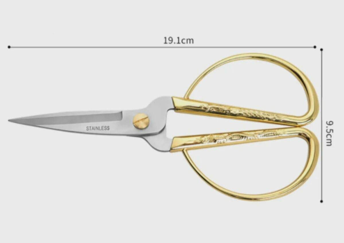 Швейные, закройные ножницы из нержавеющей стали / Ножницы для рукоделия "Золотой дракон" 19,1 см