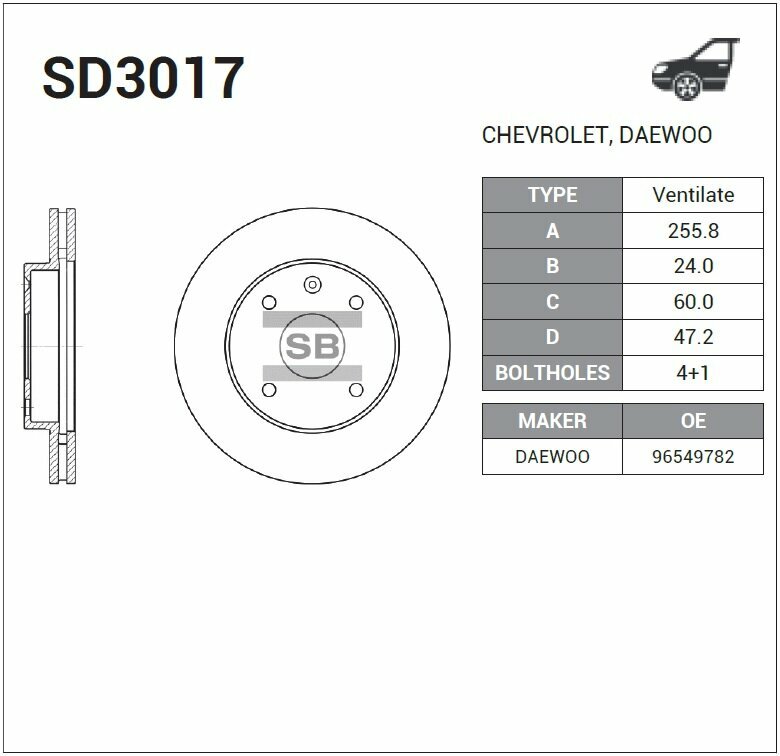 Диск Тормозной SANGSIN SD3017